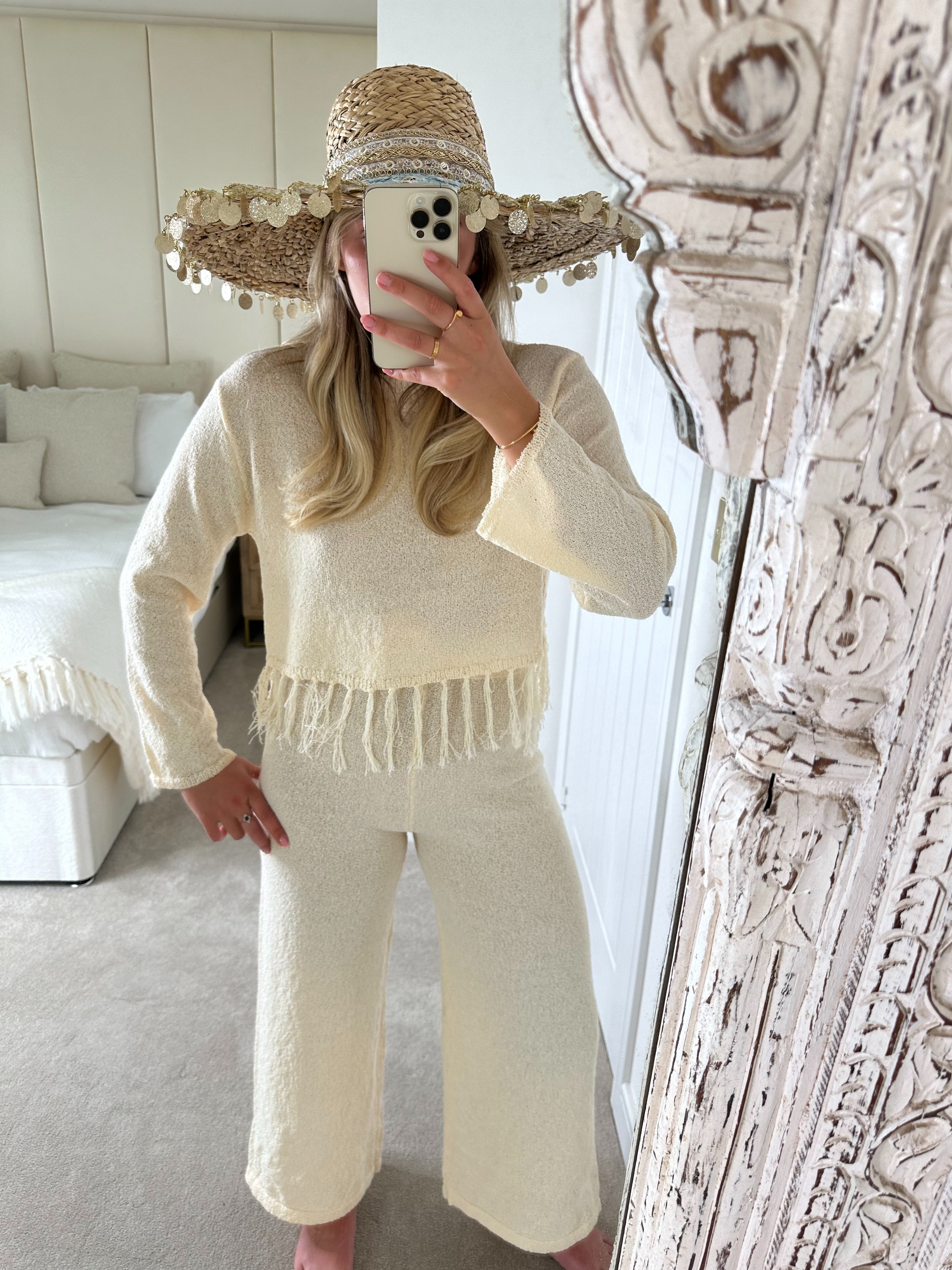 Cream Two Piece – Violets