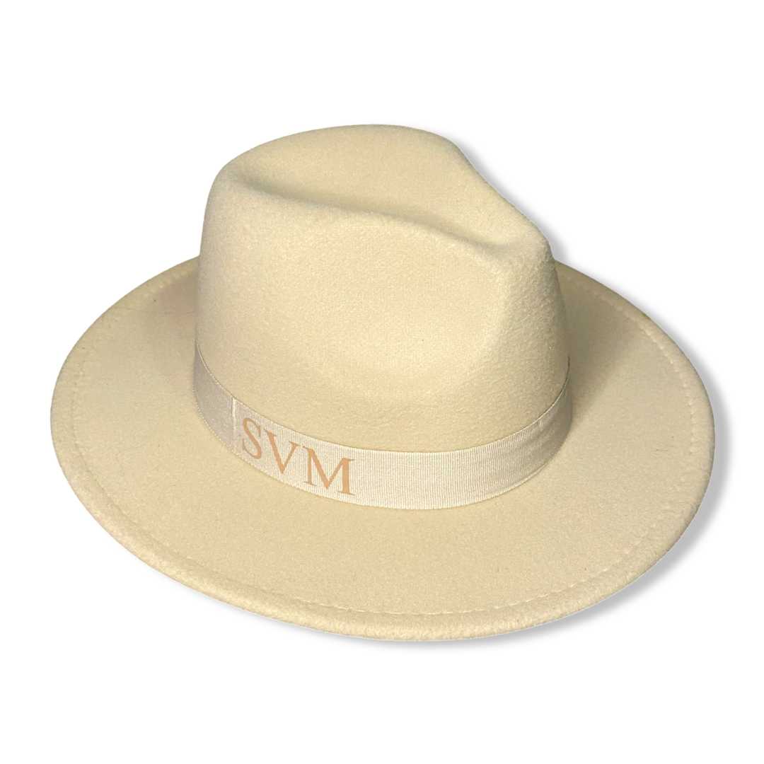 Cream Personalised Fedora Hat – Violets